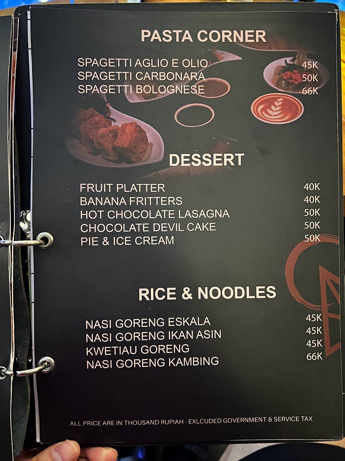 Menu at Eskala Batu Eatery & Bar, Batu
