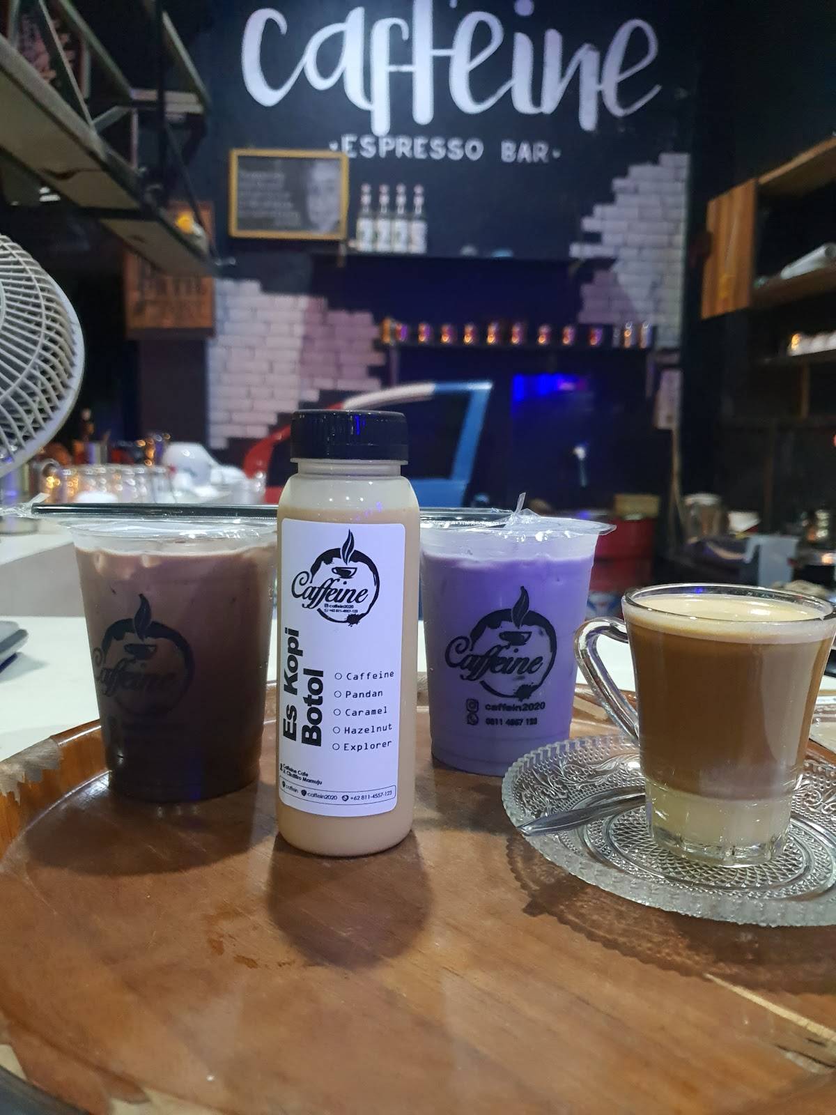 Menu at Caffeine Corner cafe, Indonesia