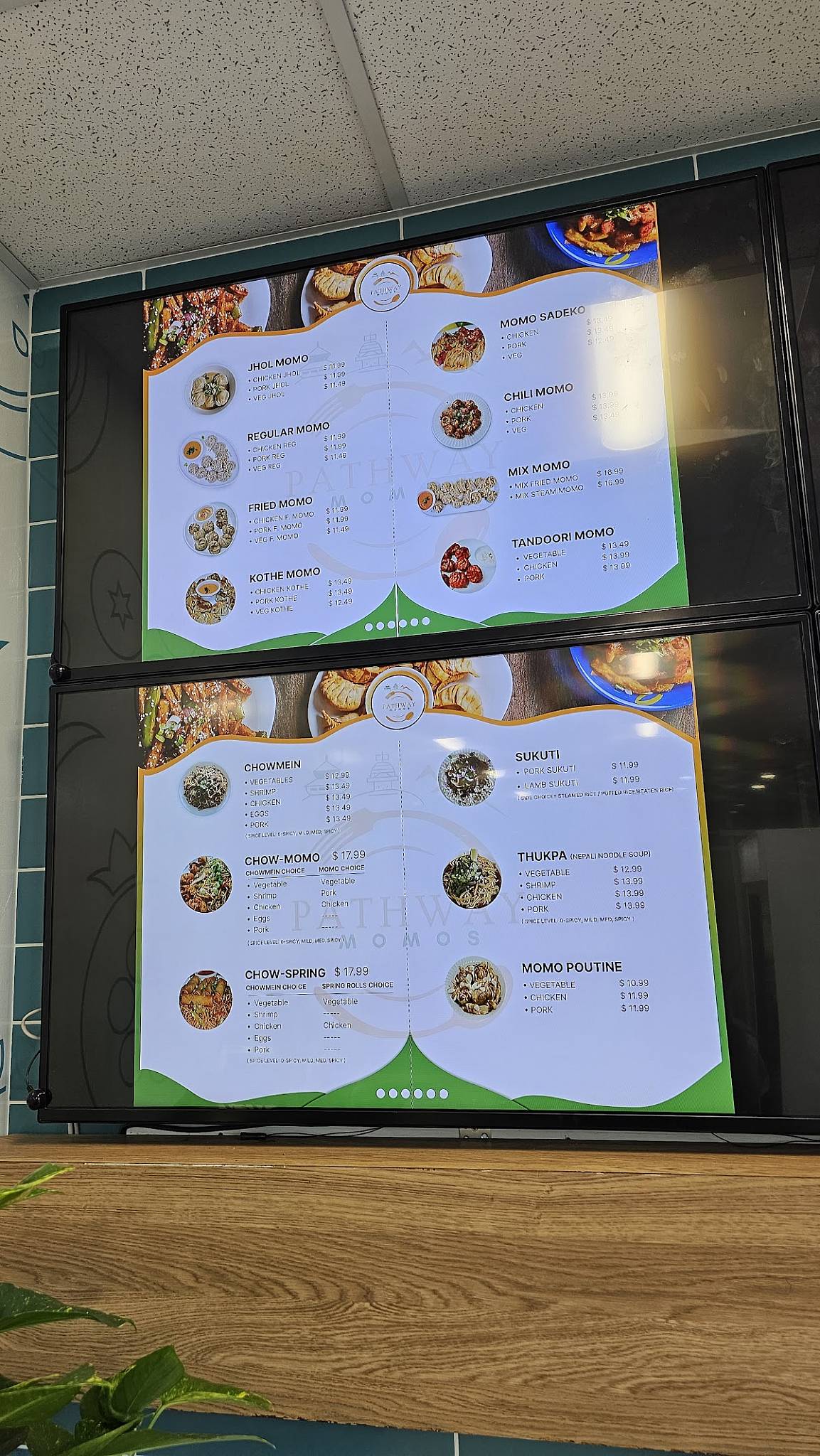 Menu at , Calgary