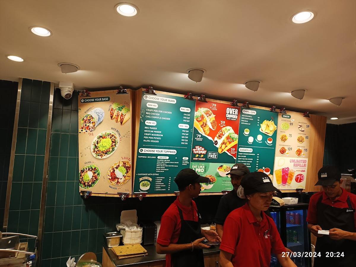 Menu at California Burrito Mexican Grill @ Velachery, India