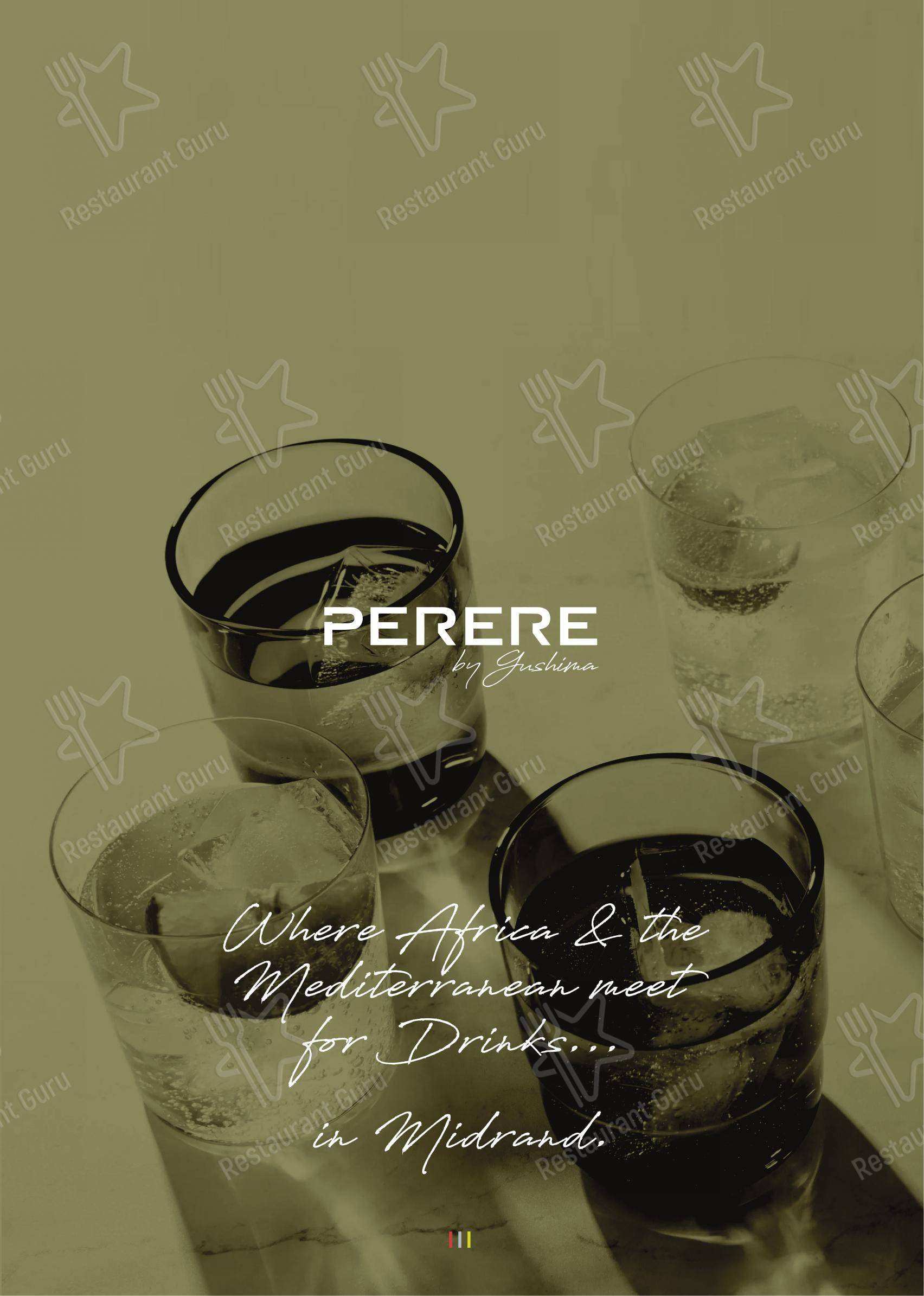 Menu at Perere Midrand restaurant, Midrand, 5th Rd