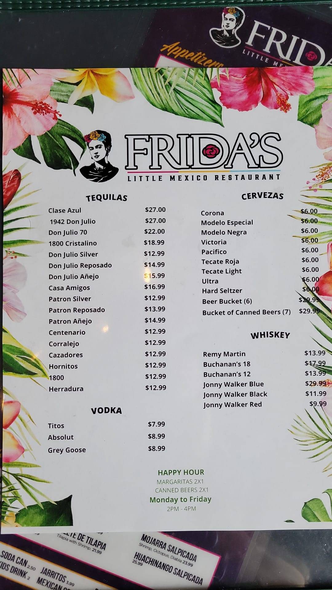 Menu at Frida's Little Mexico Restaurant, Spring Lake Park