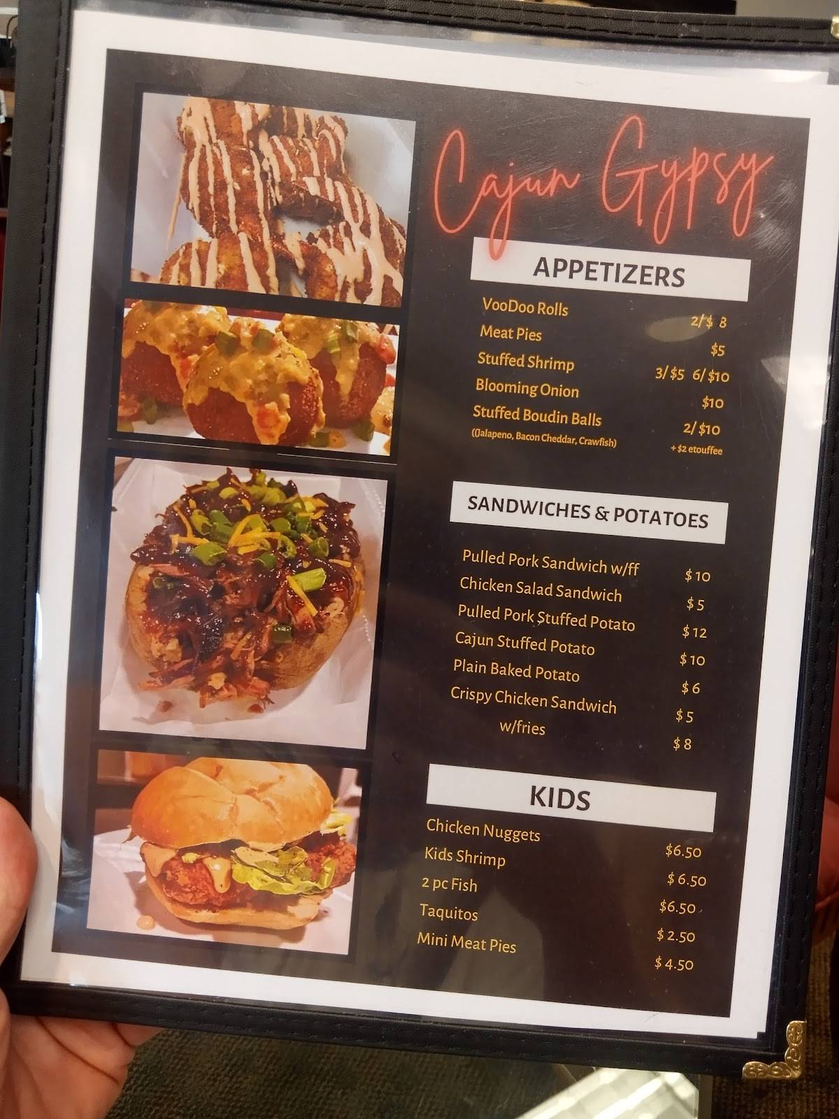 Menu at Cajun Gypsy restaurant, Springhill
