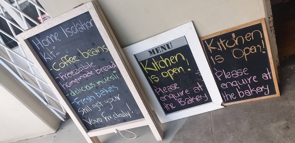 Menu at Vovo Telo cafe, South Africa