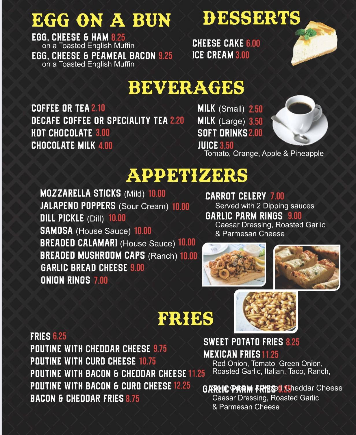 Menu at 101 Bar and Fire Grill Restaurant, Mitchell