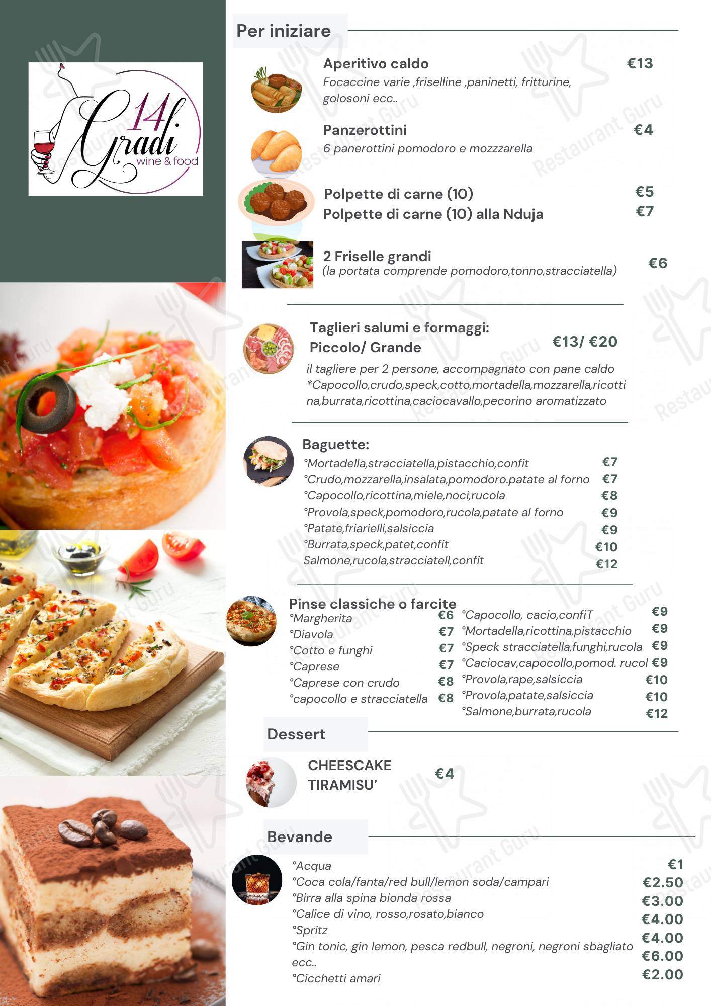 Menu at 14 gradi, Sava