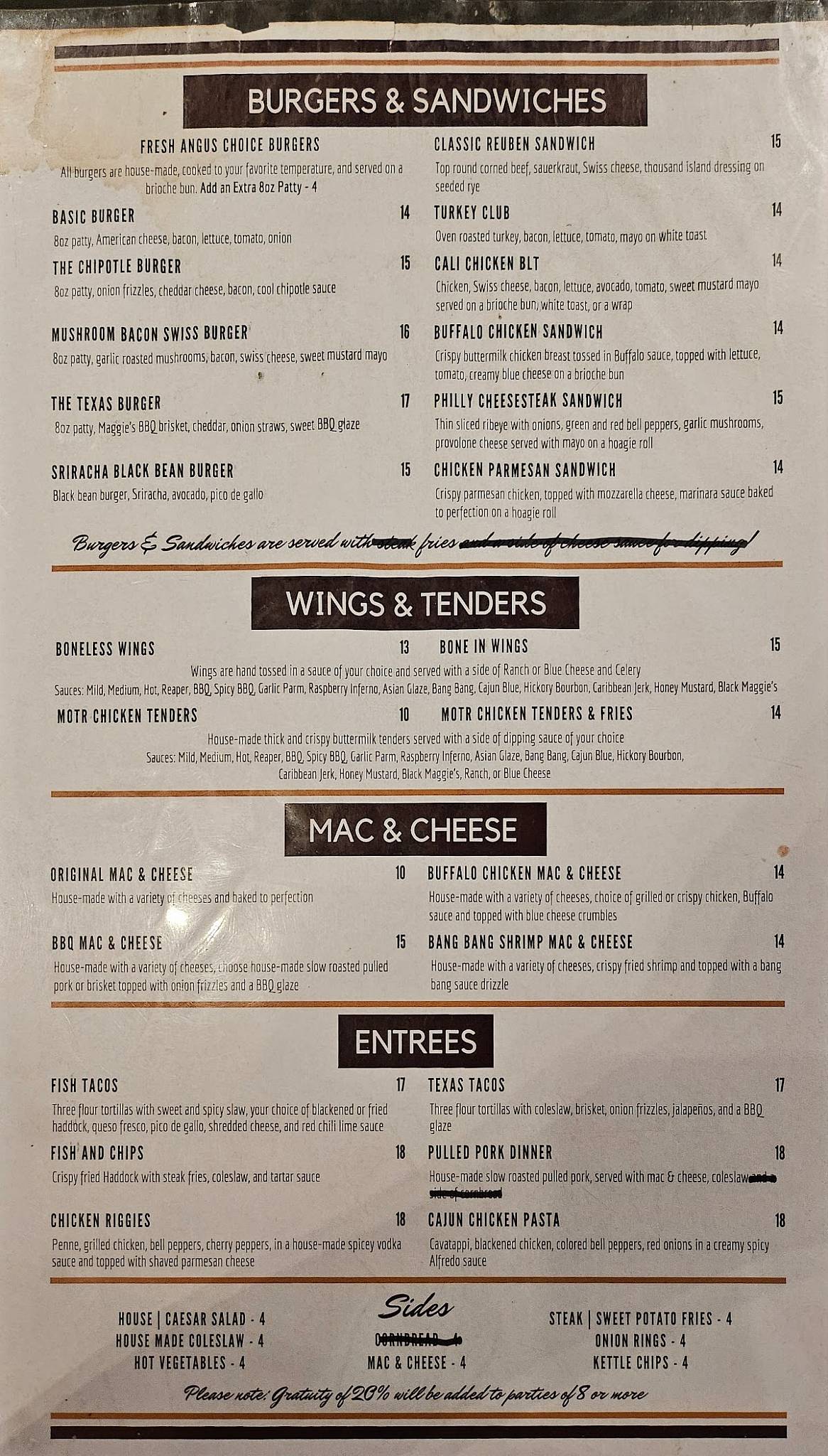 Menu at 1812 on the River by 1812 Brewing Co. pub & bar, Watertown