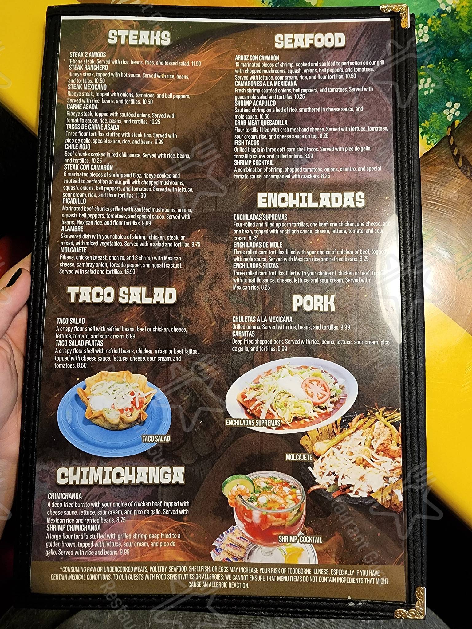 Menu at 2 Amigos restaurant, Barbourville