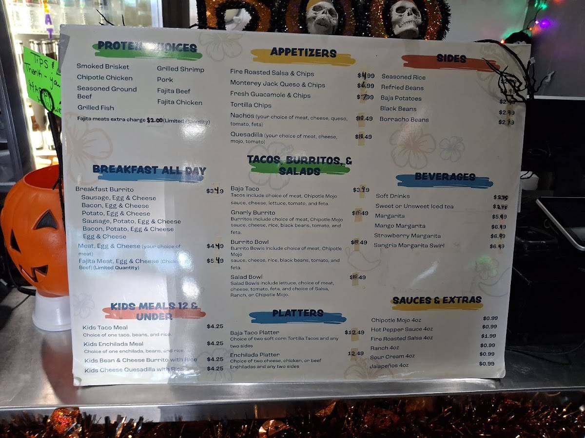 Menu at 3 Parrots Taco Shop restaurant, Benbrook, Benbrook Blvd