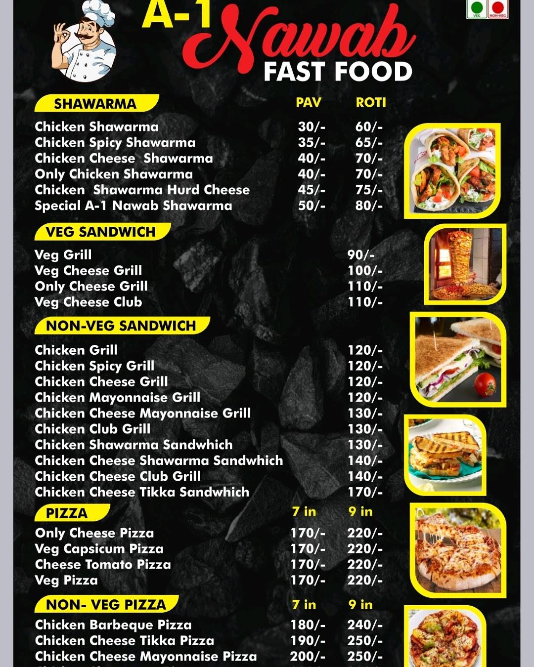 Menu at A-1 NAWAB FAST FOOD, Navi Mumbai