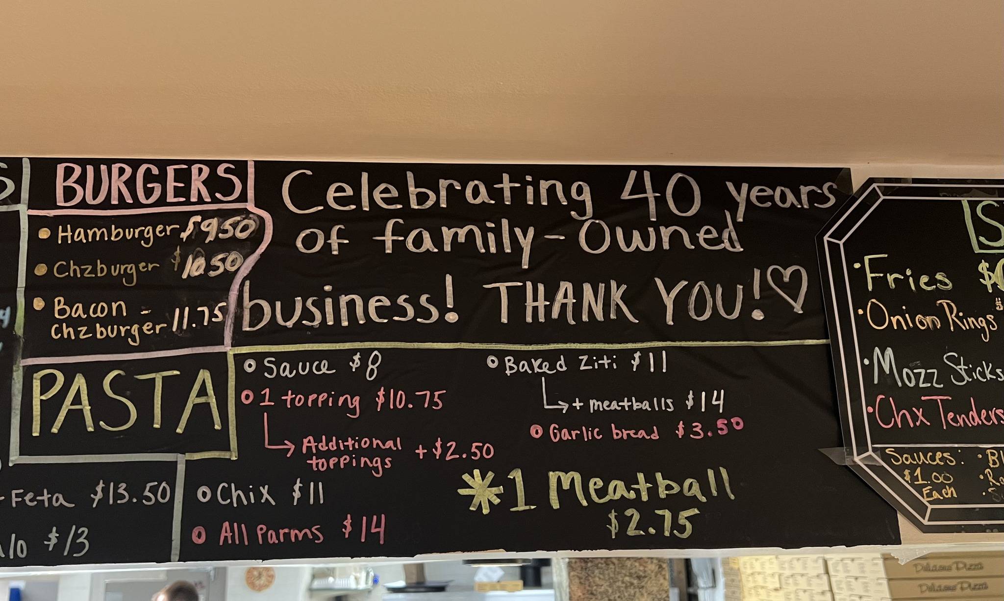 Menu at A-1 Pizza pizzeria, Little Compton