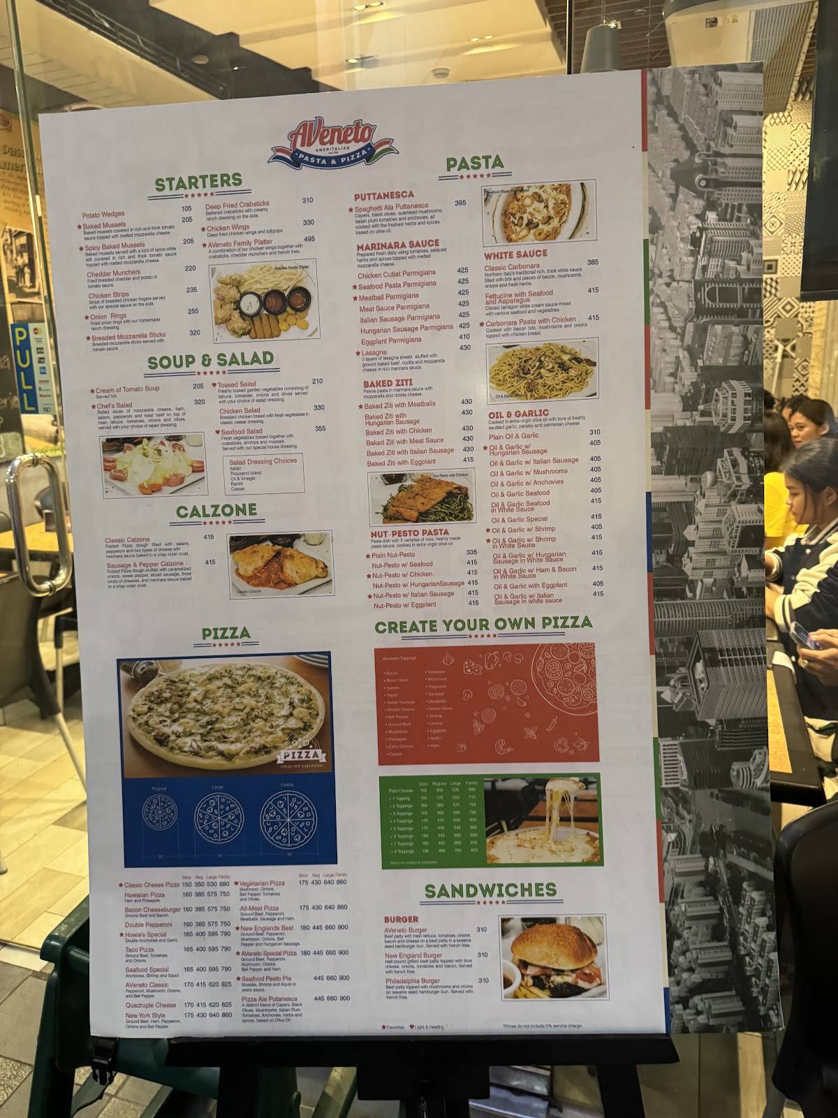 Carta de A Veneto Napoli Pizzeria Ristorante, Pasay, GXMJ+XR4
