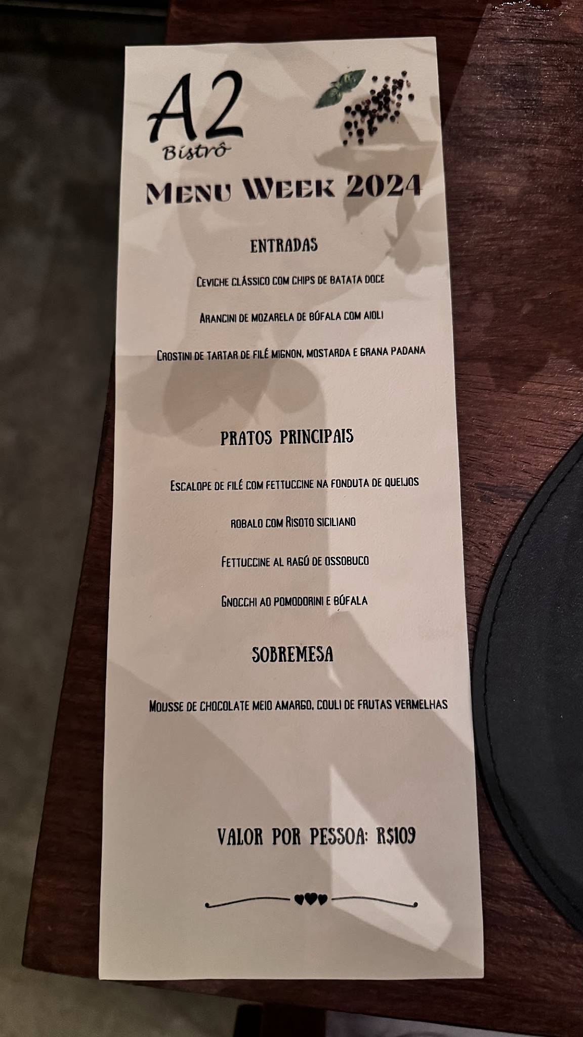 Menu em A2 Bistrô restaurante, Belo Horizonte