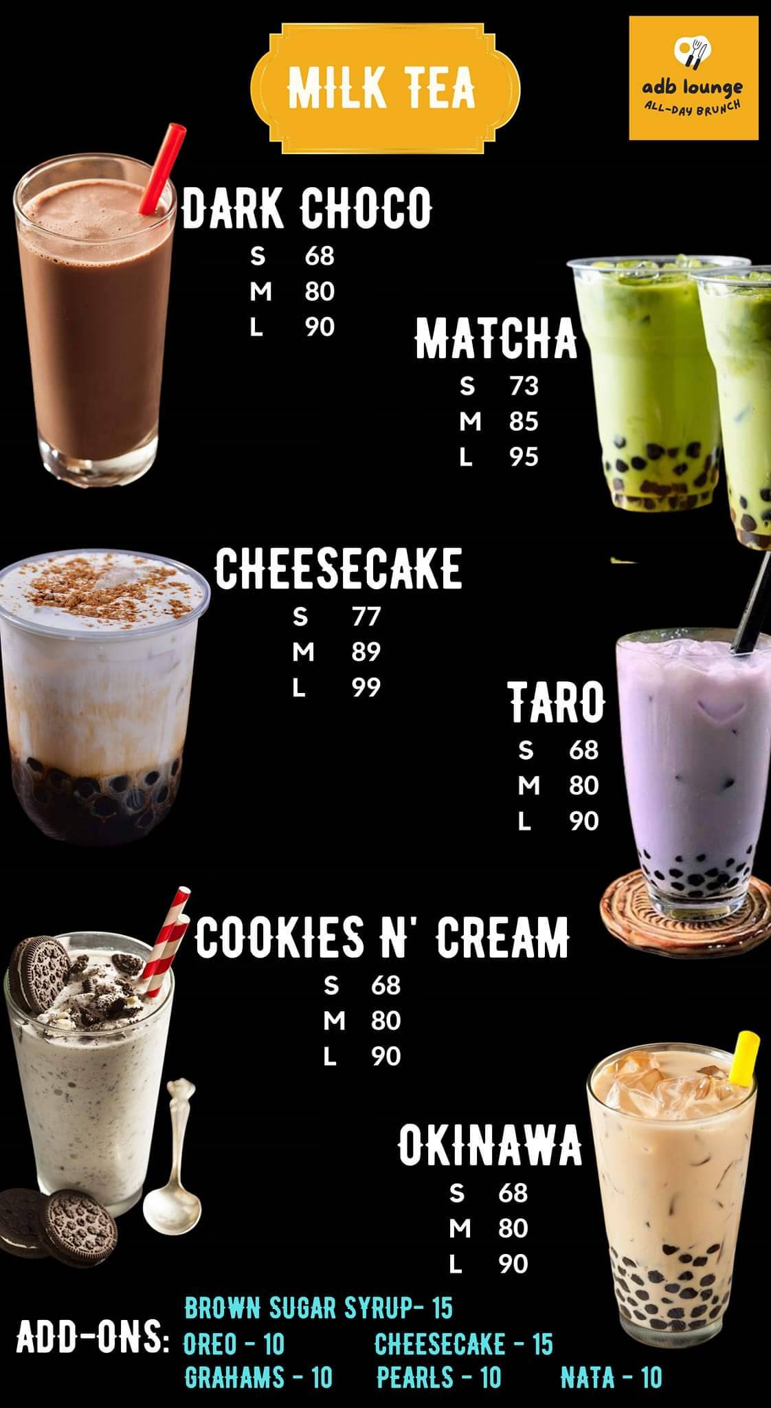 Menu at ADB Lounge All-Day Brunch restaurant, Muntinlupa