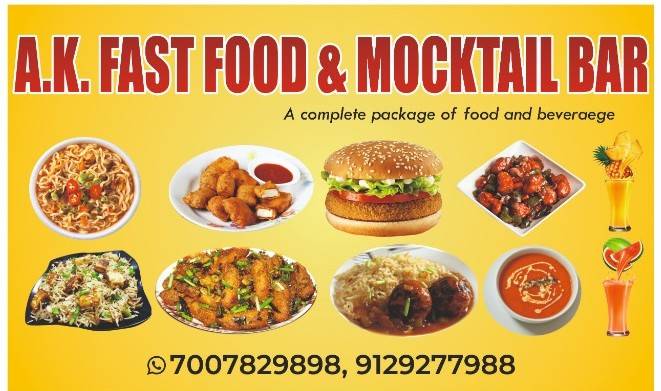 Menu at AK Fast Food & Mocktail Bar, Varanasi