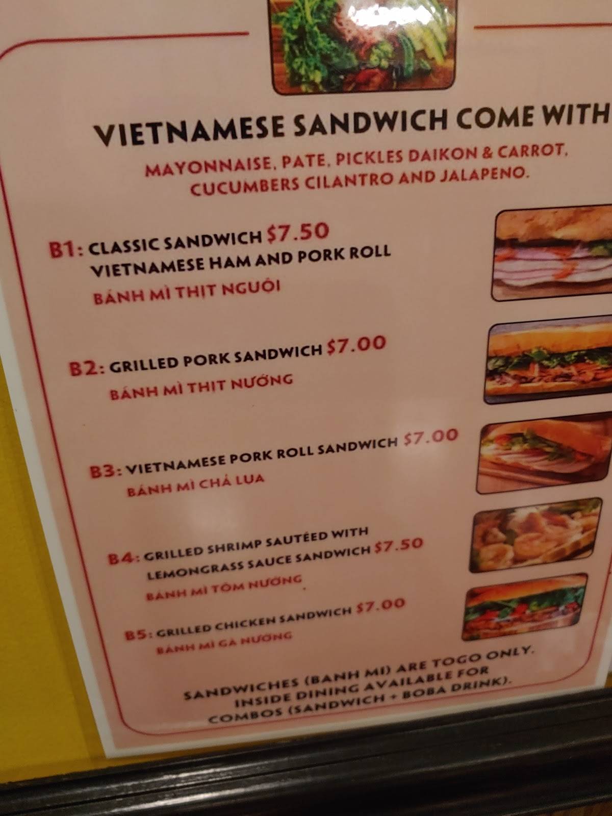 Menu at AK Pho & Boba Tea restaurant, Ocala