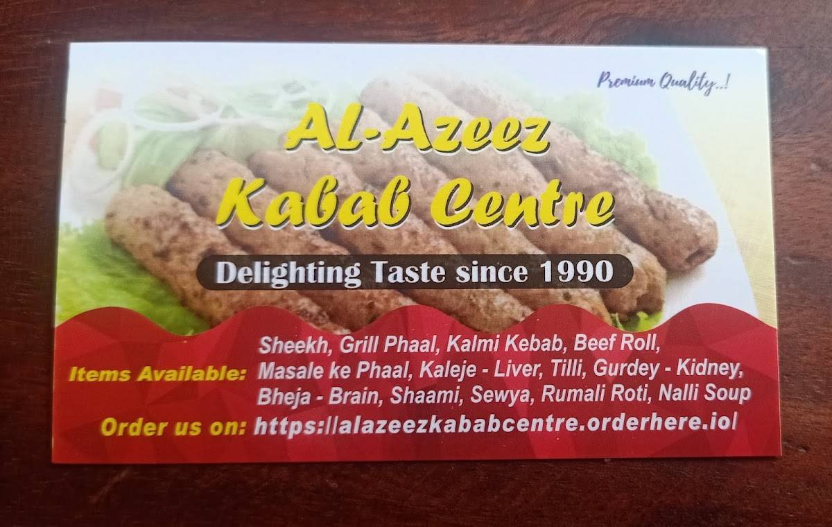 Menu at AL-Azeez Kabab Centre, Bengaluru