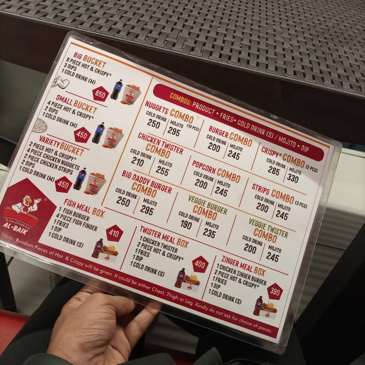 Menu at AL-BAIK, Dapoli