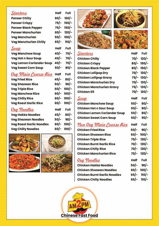 Menu at AM 2 PM Chinese Cuisine, Mumbai