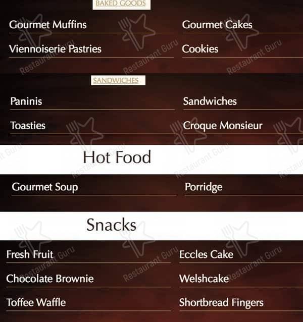 Menu at AMT Coffee Euston cafe, London, Euston Station