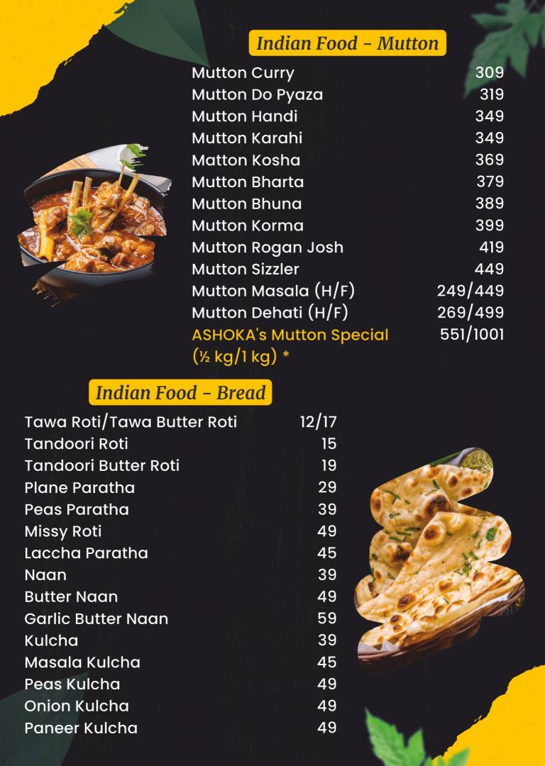 Menu at ASHOKA DARBAR - RESTURANT N CELEBRATION HALL, Samastipur
