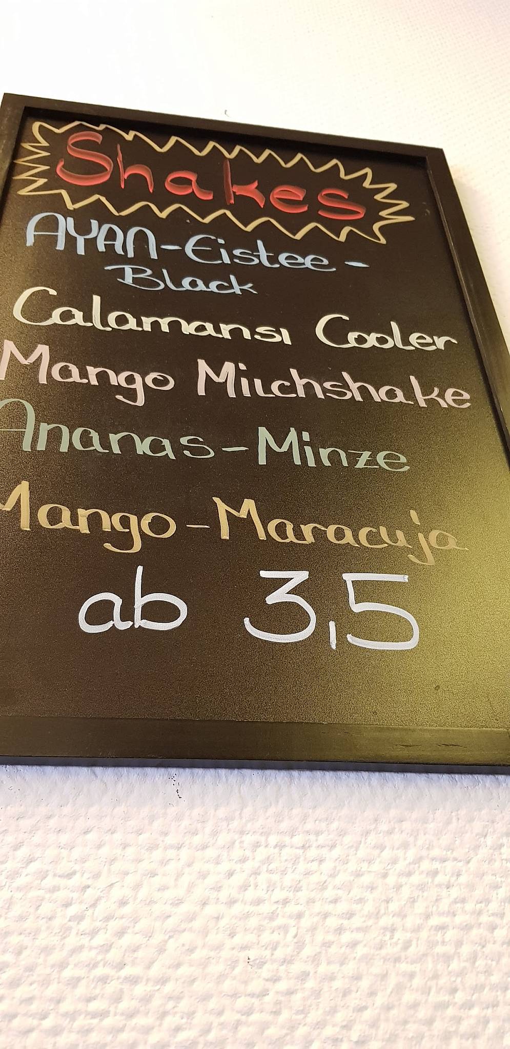 Carta del restaurante AYAN filipino streetfood, Berlin