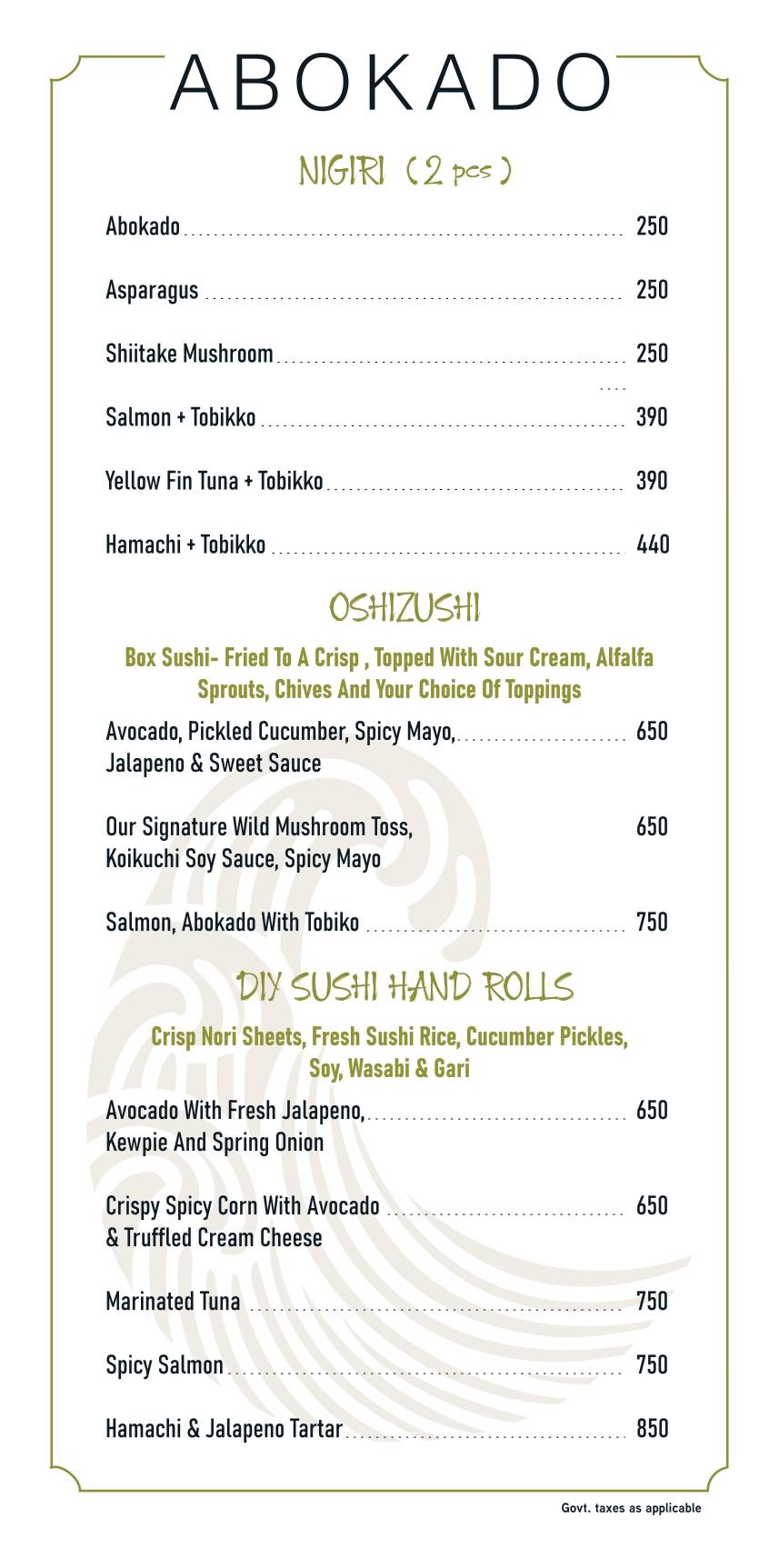 Menu at Abokado - All Day Cafe & Restaurant, The Best Japanese Café in ...