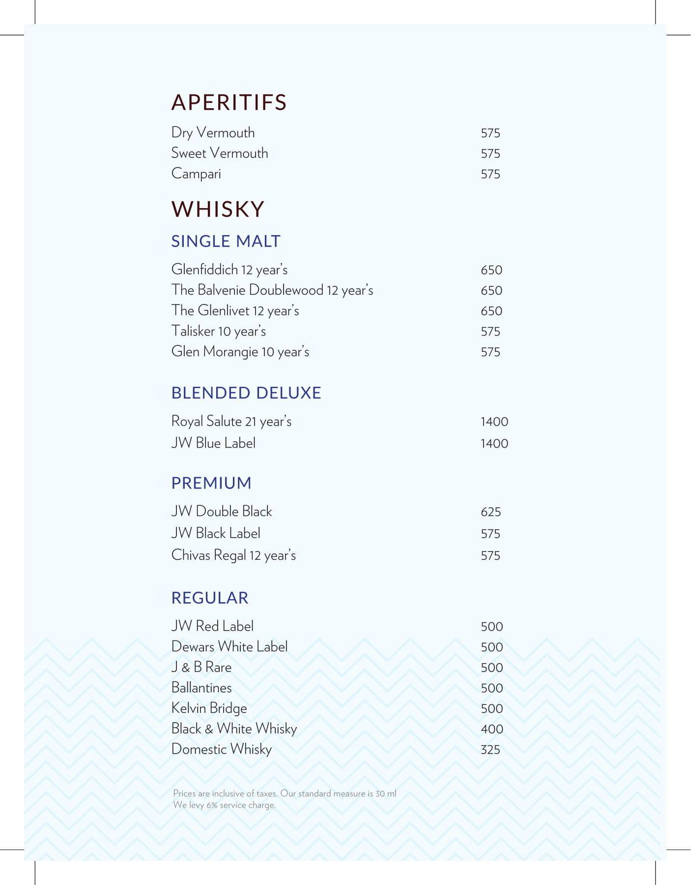 Menu at Above Sea Level Restaurant, Chennai