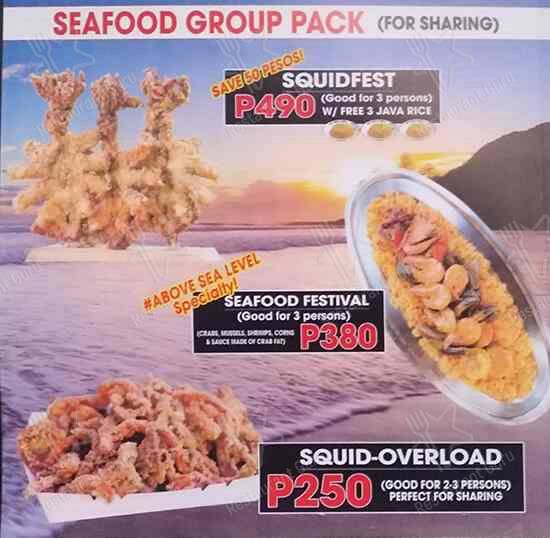 Menu at Above Sea Level by Baypoint, Quezon City, 8 Seas Food Park ...