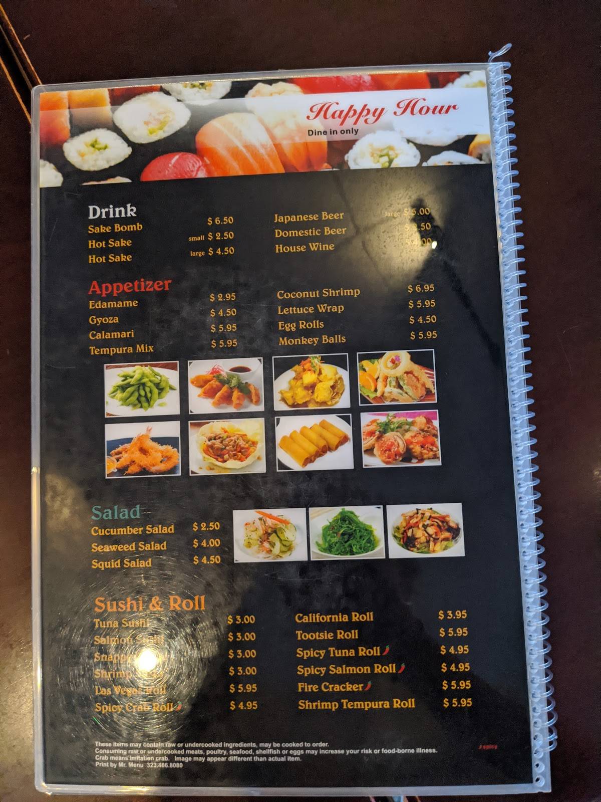 Menu at Say Sushi restaurant, Maricopa