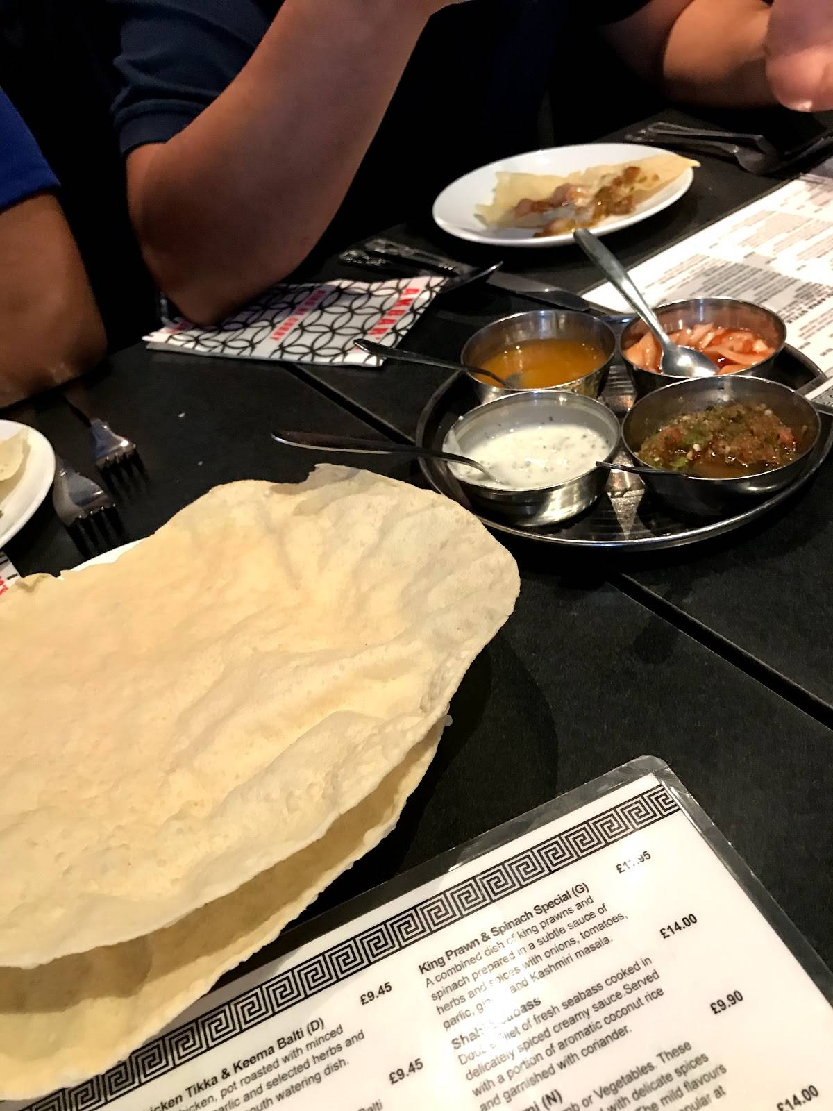 Menu at Akbar's Restaurant, Leeds, 15 Eastgate