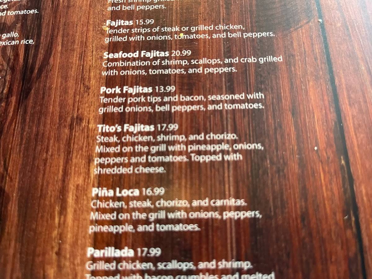 Menu at Tito's Mexican Grill - Fairlawn restaurant, Fairlawn, 25 Ghent Rd