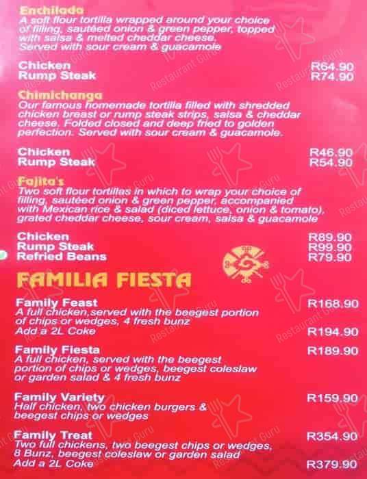 Menu at Mochachos New Redruth restaurant, New Redruth, 28 St Austell St