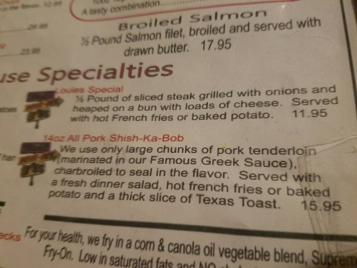 Menu at Monte Carlo Liquors & Steak House steakhouse, Albuquerque