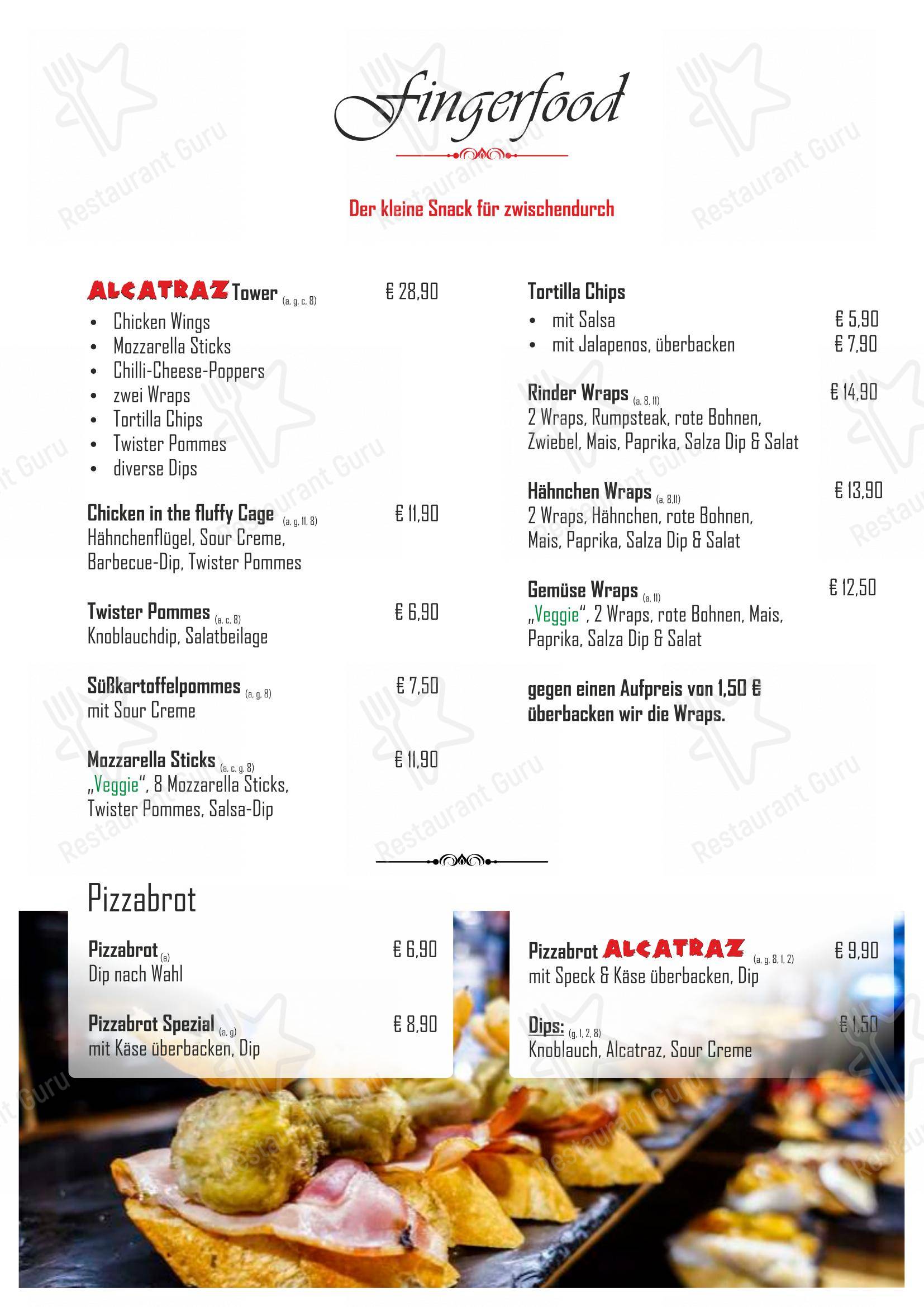 Carta de Alcatraz Restaurant GmbH, Uelzen
