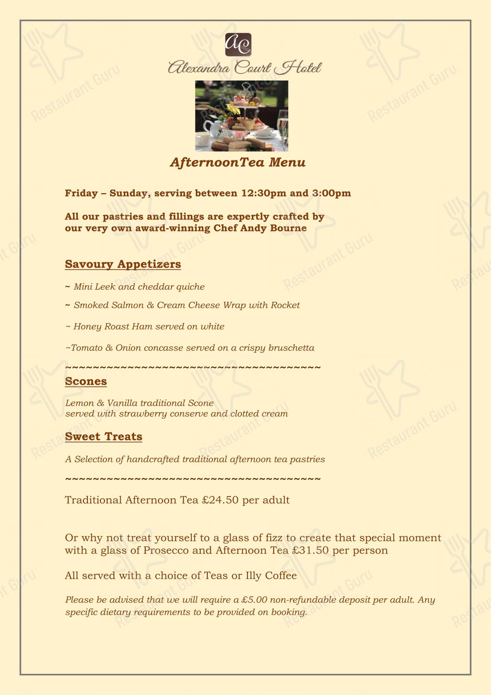 Menu at Alexandra Court Hotel pub & bar, Congleton