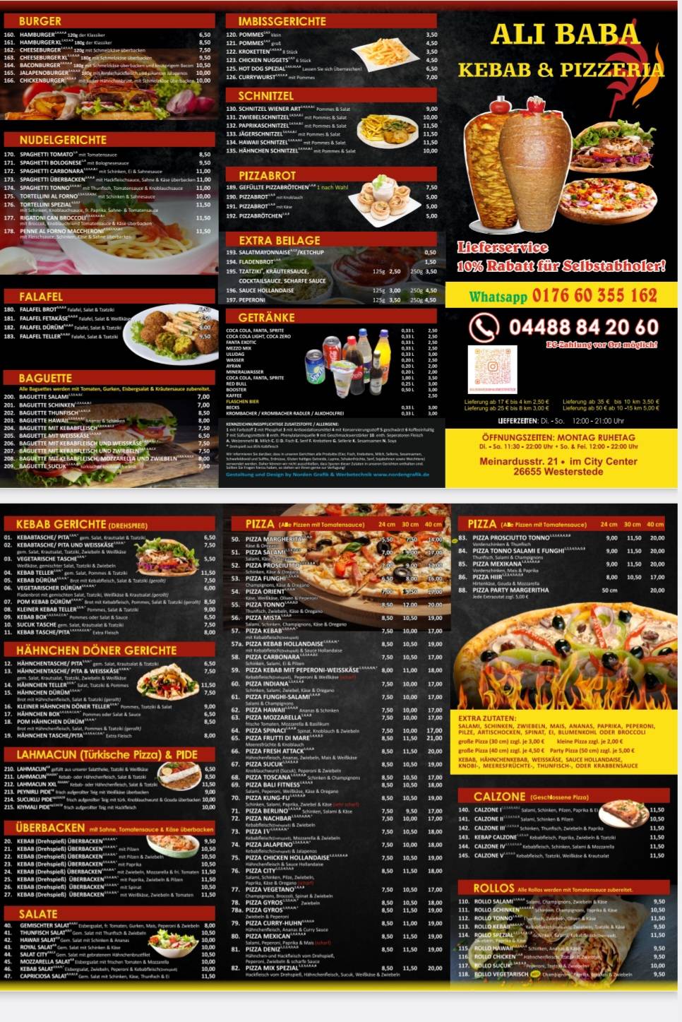 Menu au Alibaba Döner &Pizzeria, Westerstede