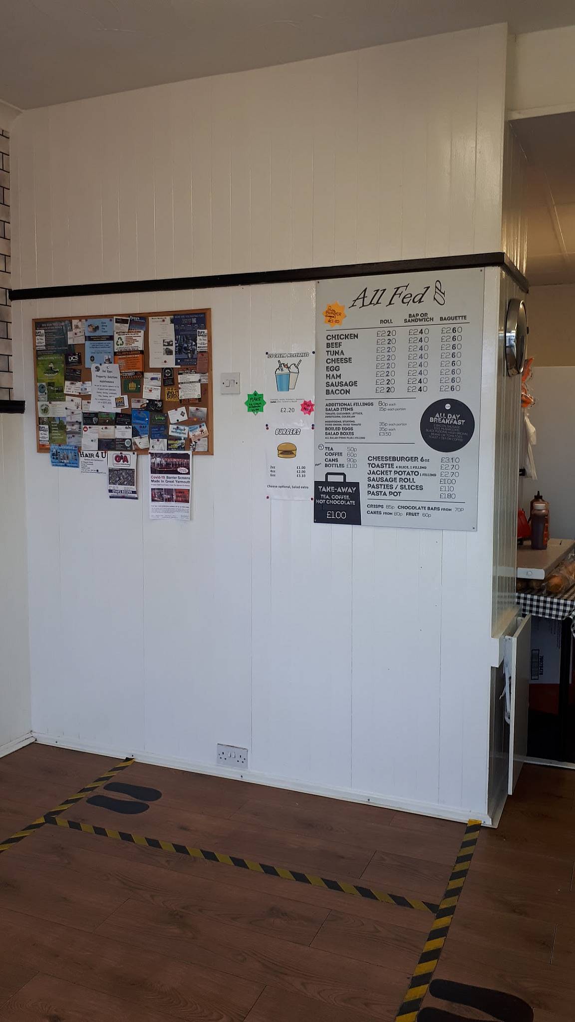 Menu at All Fed Up cafe, Great Yarmouth, 38 Southgates Rd