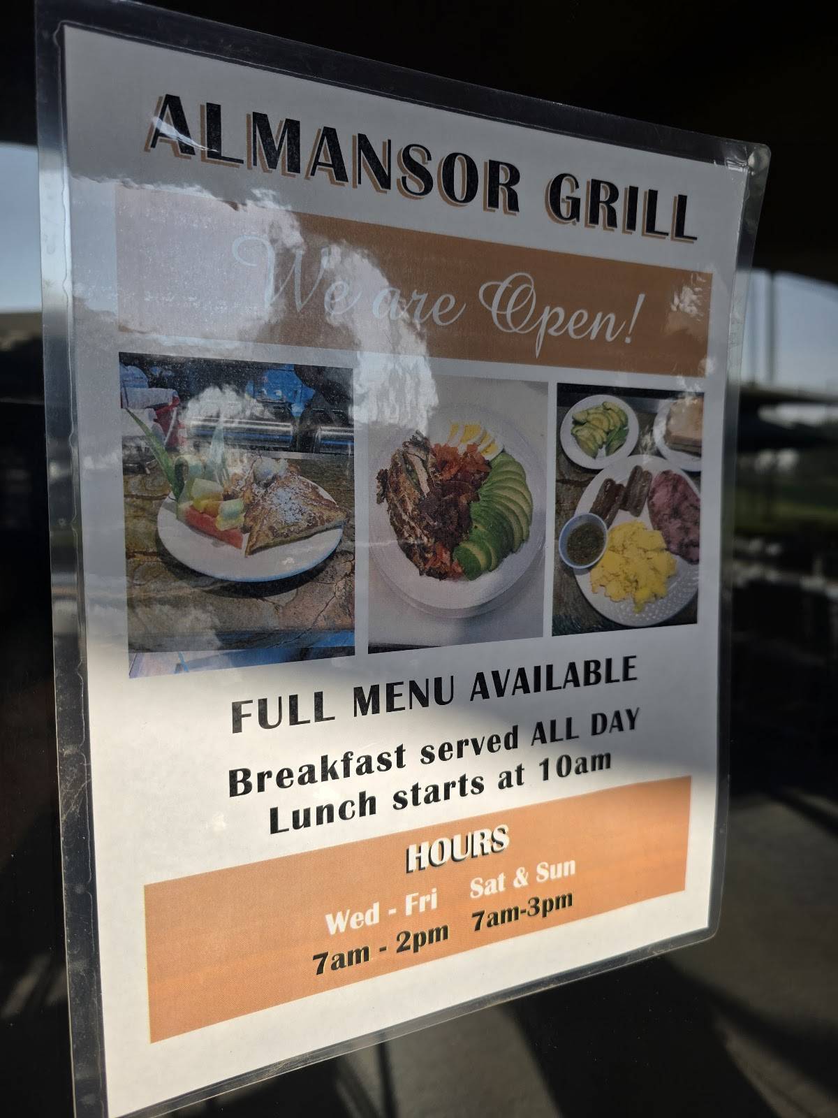 Menu at Almansor Grill restaurant, Alhambra