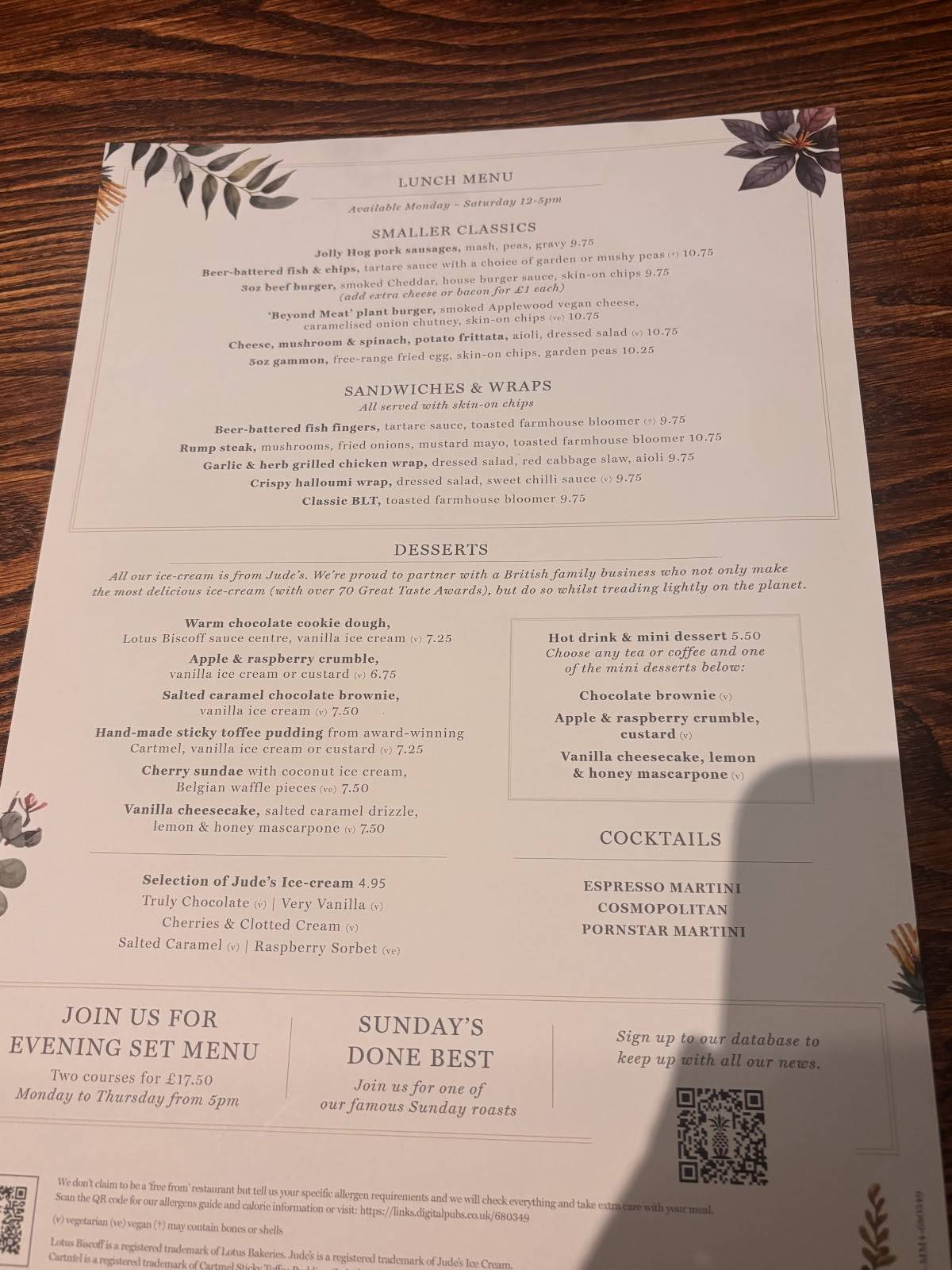 Menu at The Plough pub & bar, Alnwick