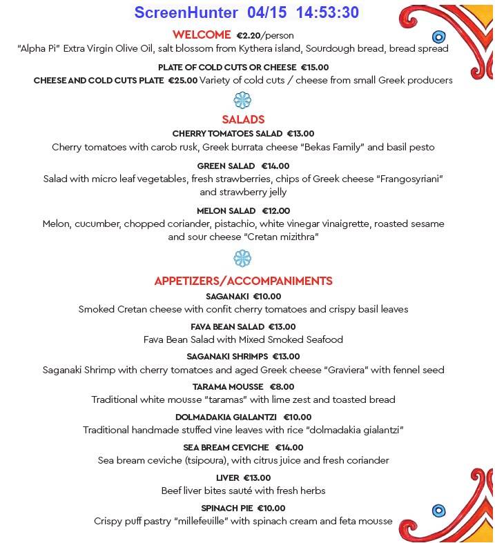 Menu at Alpha Pi Deli & Resto, Pikermi