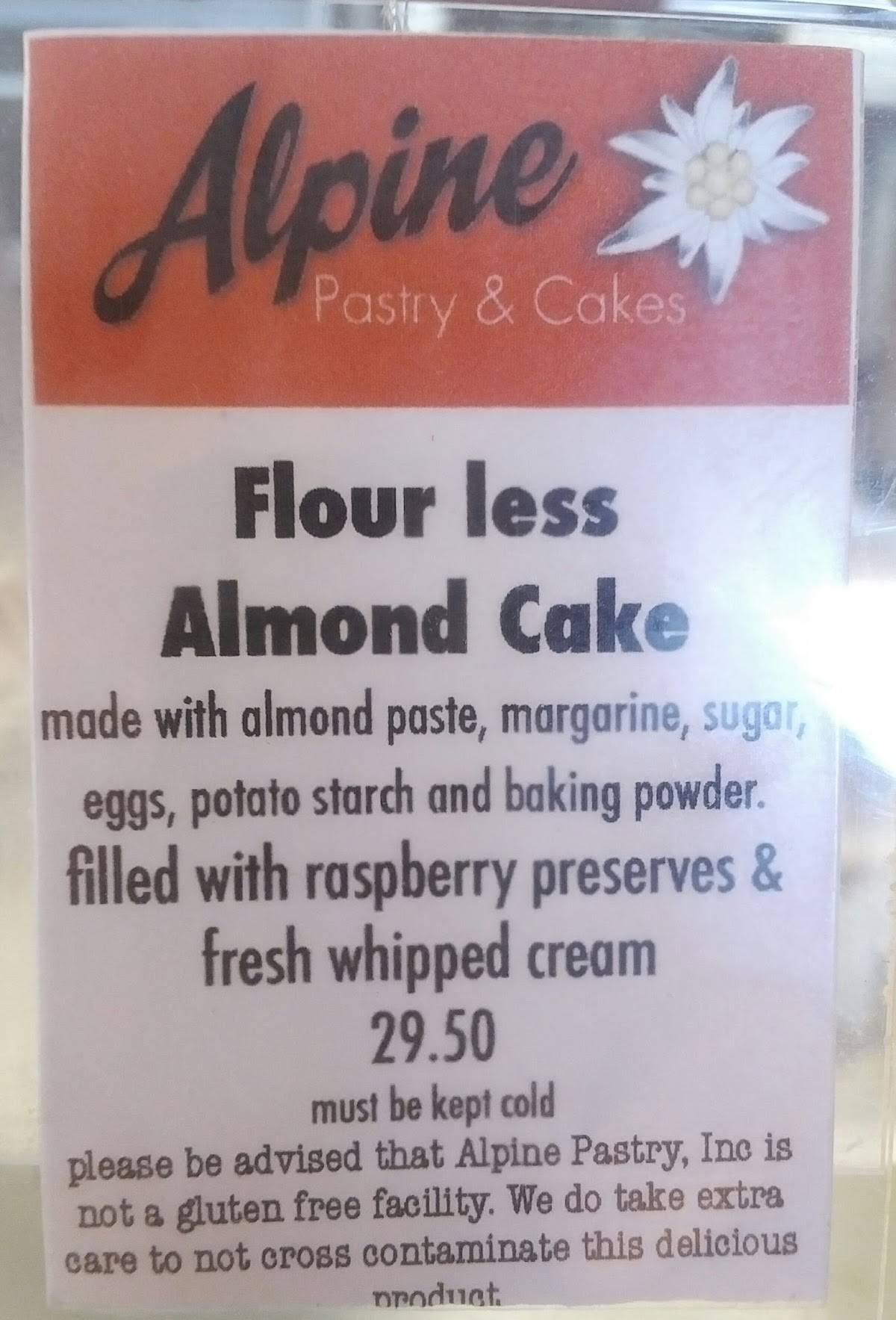 Menu at Alpine Pastry & Cakes desserts, Concord, Willow Pass Rd
