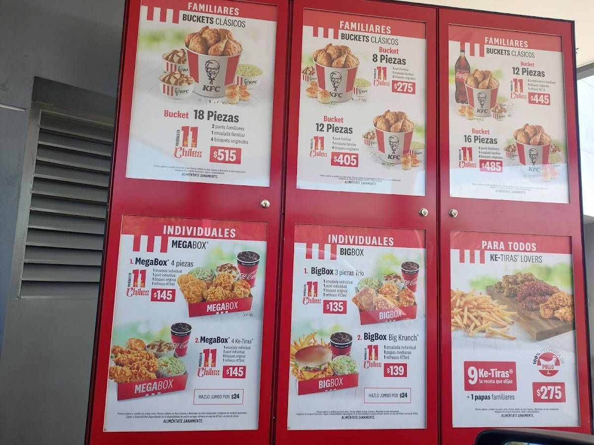 Carta del restaurante KFC, Altamira, Av. Puerto Industrial 209