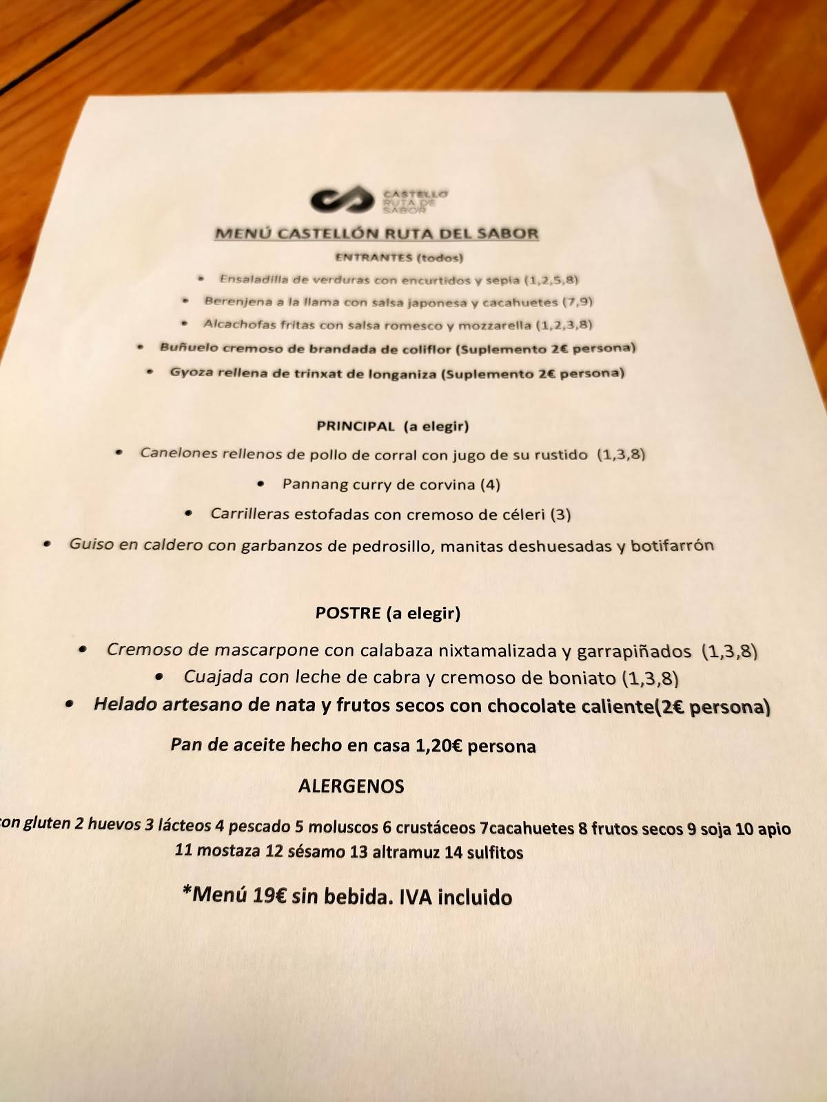 Carta de La Farola Restaurant, Altura