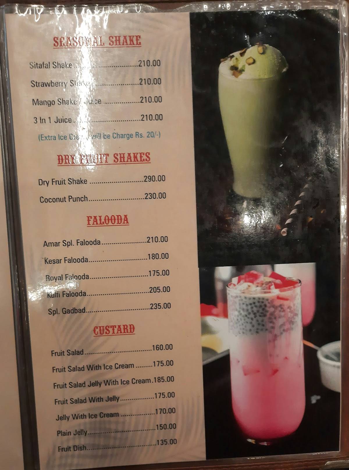 Menu at Amar Fast Food And Juice Center, Mumbai, Sahar Airport Rd