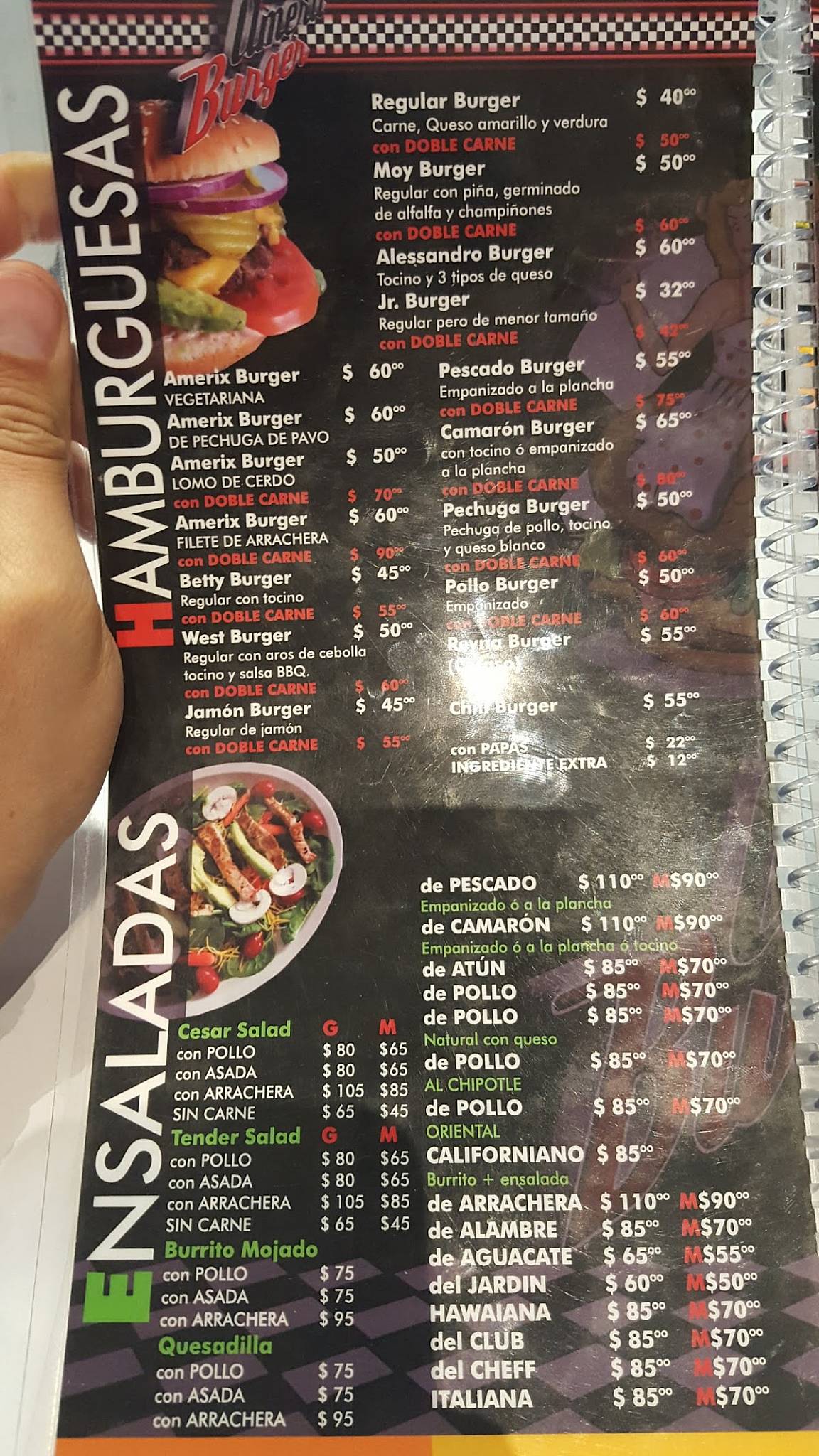 Carta del restaurante Amerix Burger Haciendas, Aguascalientes, Av ...