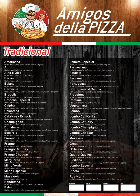 Menu em Amigos Della Pizza restaurante, Curitiba