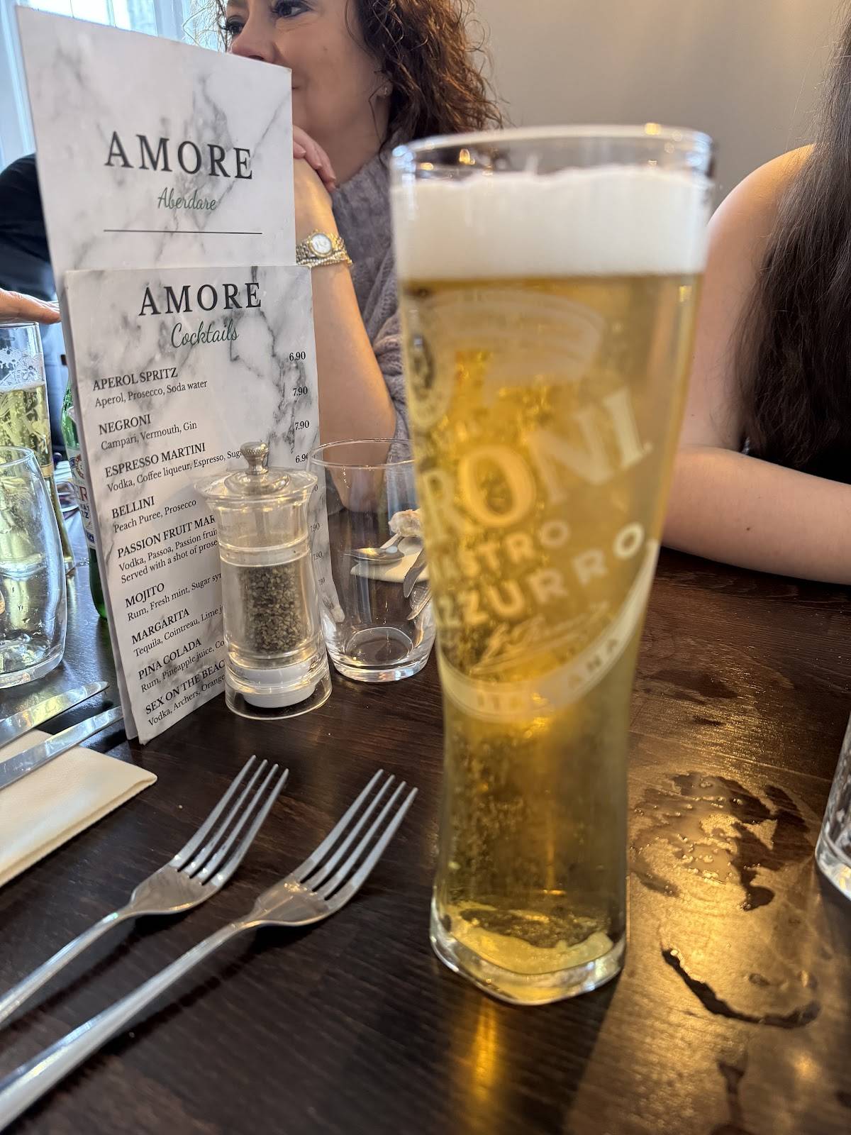 Menu at Amore Italian Restaurant, Aberdare