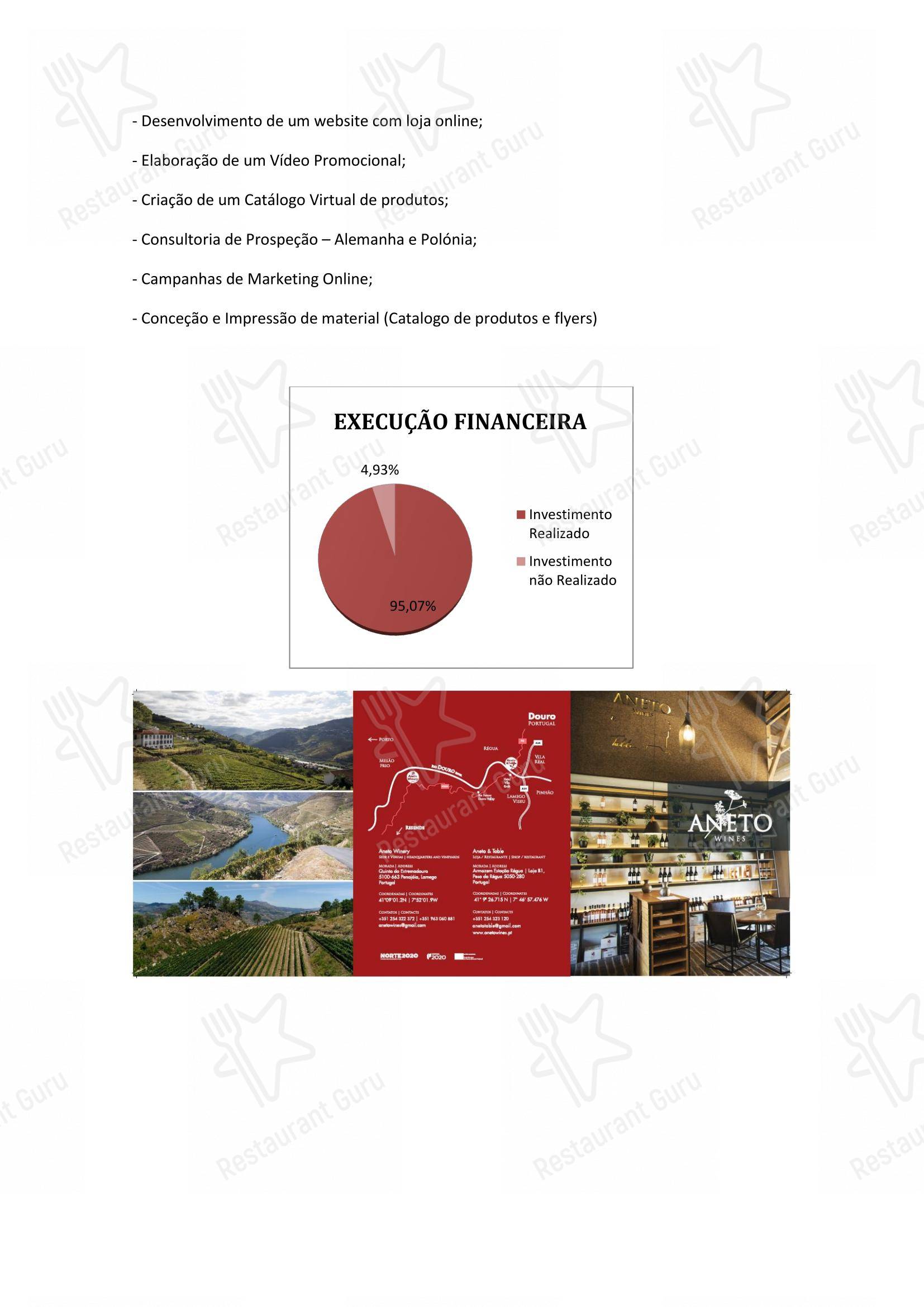 Menu em Aneto & Table pub & Bar, Peso da Régua