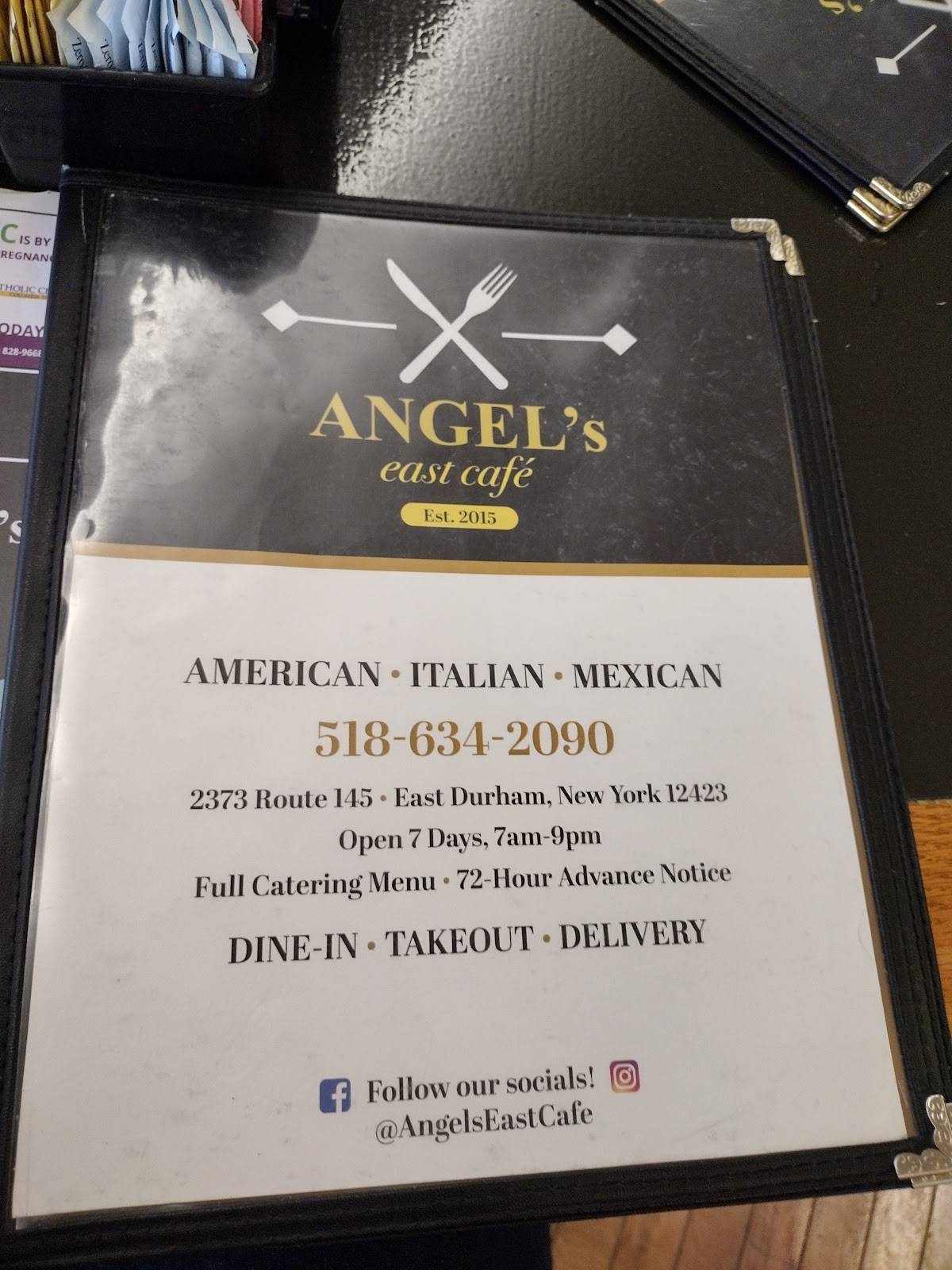 Menu at Angel's pizzeria, East Durham, 2373 NY-145